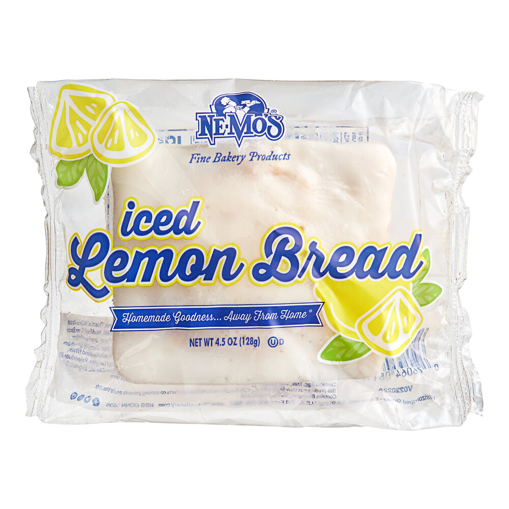 Ne-Mo's Bakery Individually Wrapped Iced Lemon Cake Bread 4.5 oz. - 12/Case