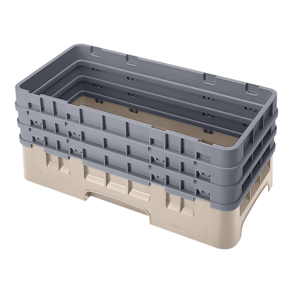 Cambro HBR712184 Beige Camrack Half Size Open Base Rack with 3 Extenders