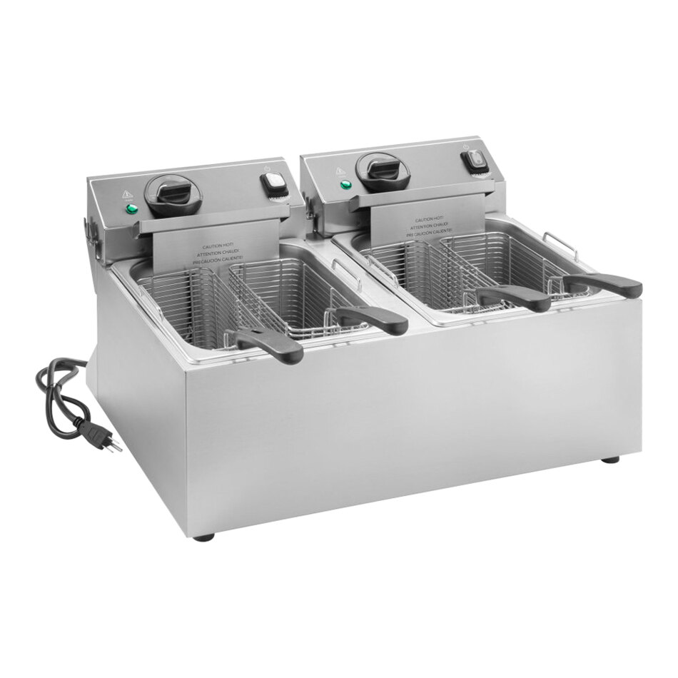 Vollrath CF2-1800DUAL-C 20 lb. Standard-Duty Double Well Electric ...