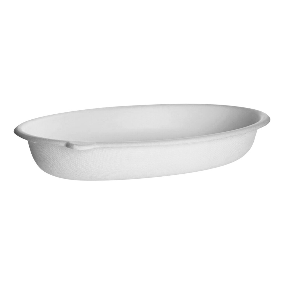 Eco-Products Vanguard WorldView 32 oz. Compostable Sugarcane Oval Bowl ...