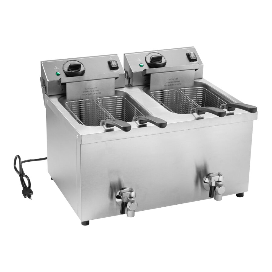 Vollrath CF4-3600DUAL-C 30 lb. Medium-Duty Double Well Electric ...