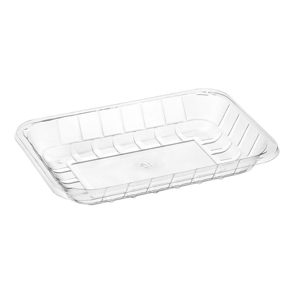 CKF 86601 (#2) 6" x 8 3/8" x 1 1/8" Clear PET Plastic Meat Tray - 500/Case