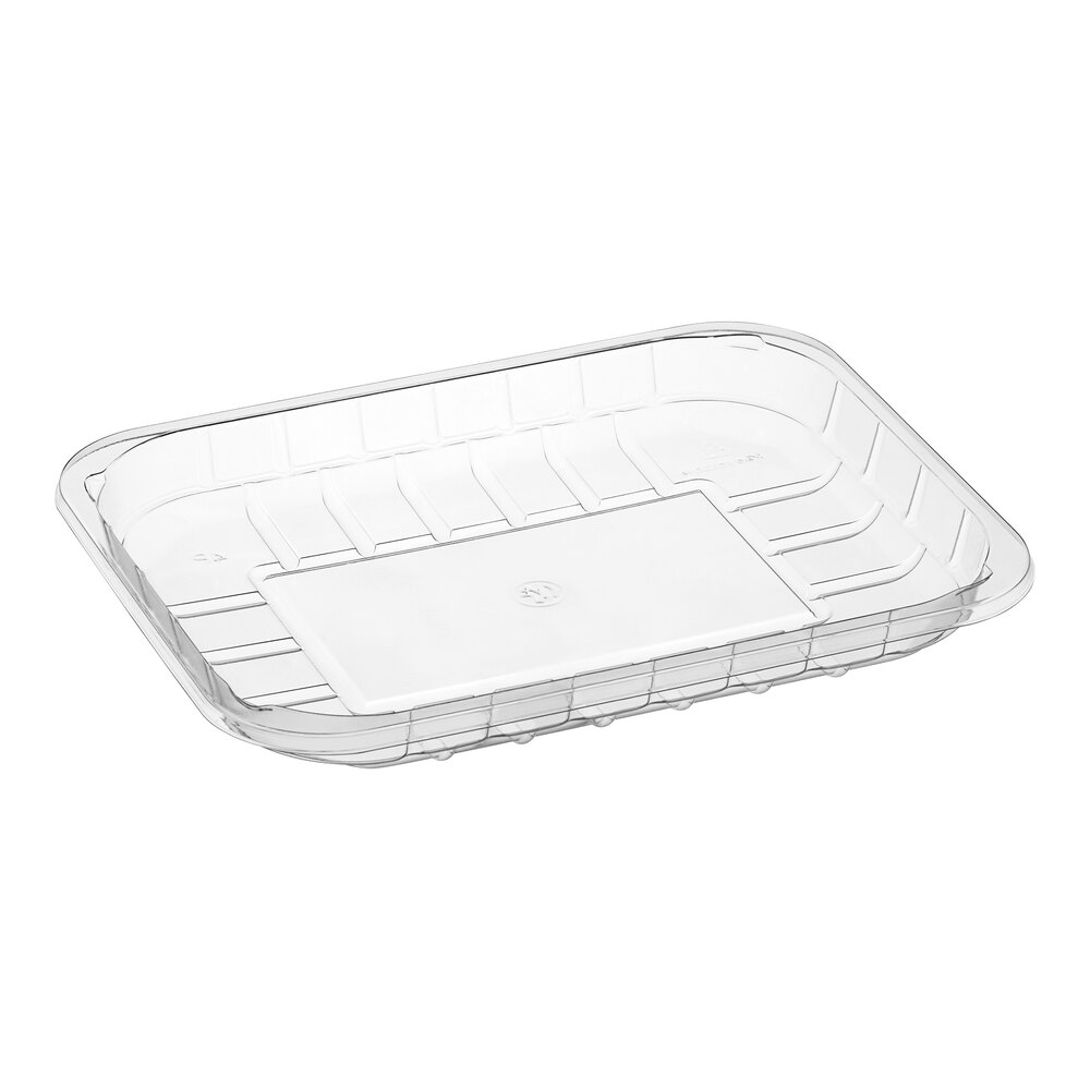 CKF 86605 (#4P) 9 1/8" x 7" x 1 5/16" Clear PET Plastic Meat Tray - 480 ...
