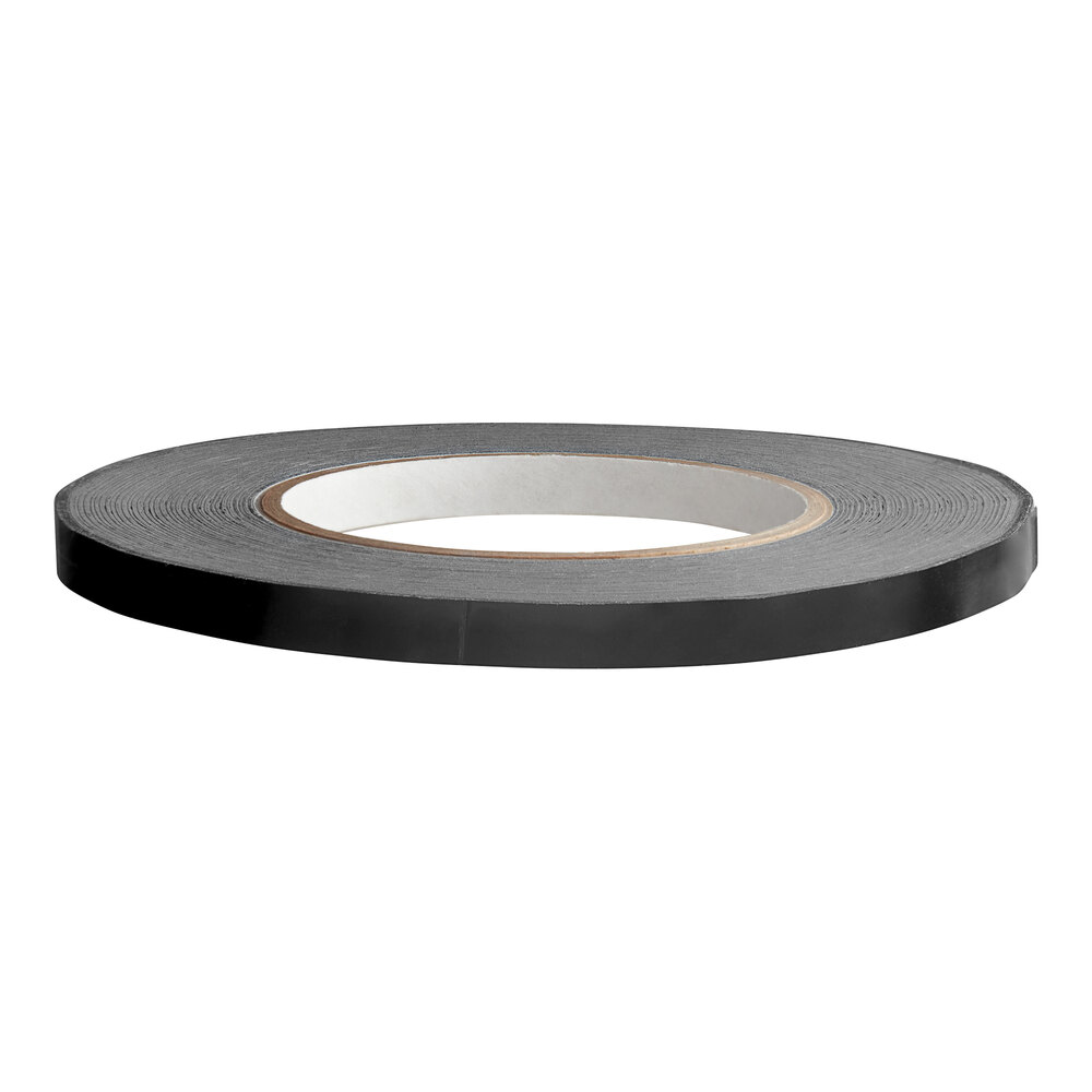 Lavex Black Poly Bag Sealer Tape 0.38" x 180 Yards (9mm x 165m) - 16/Pack