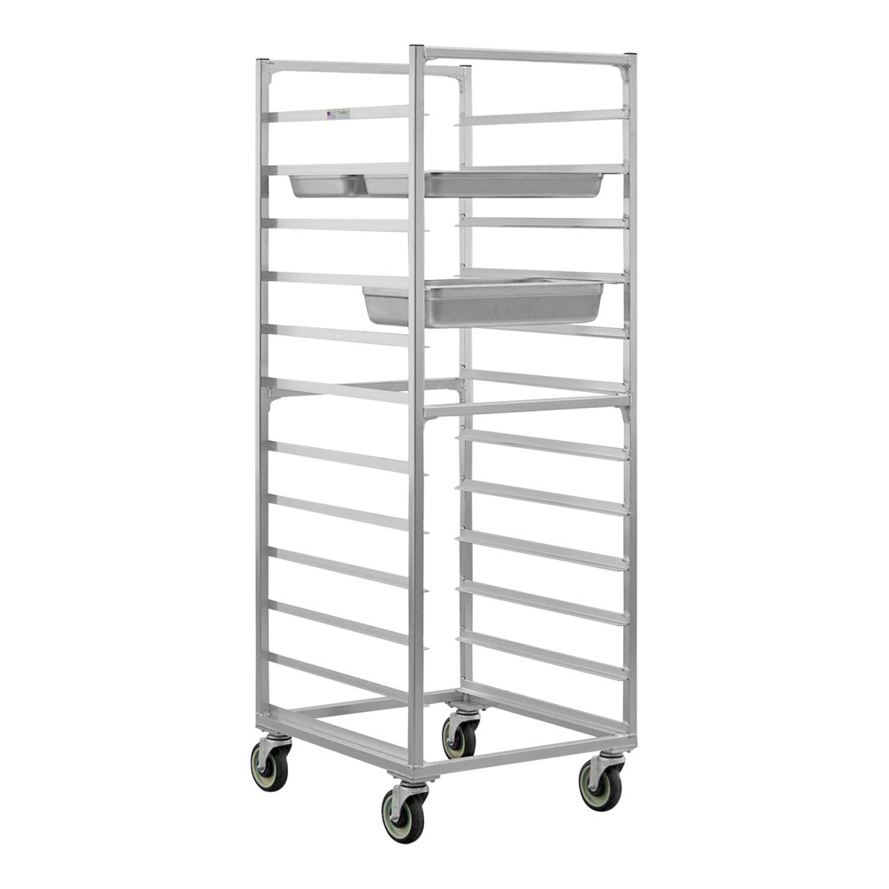 New Age 22 Pan Aluminum Side Load Steam Table Pan Rack 1507