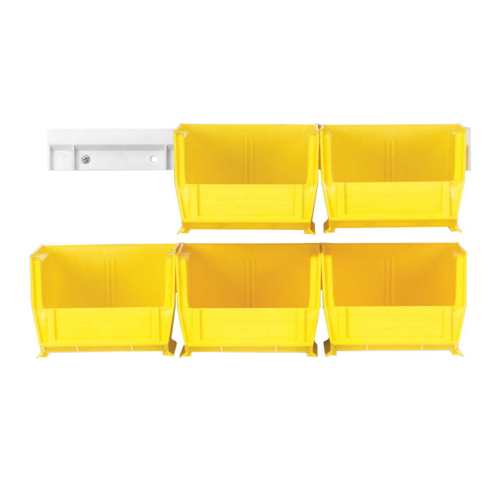 Quantum Hang-N-Stack 12" White Plastic Wall-Mount Storage Rails with (6 ...