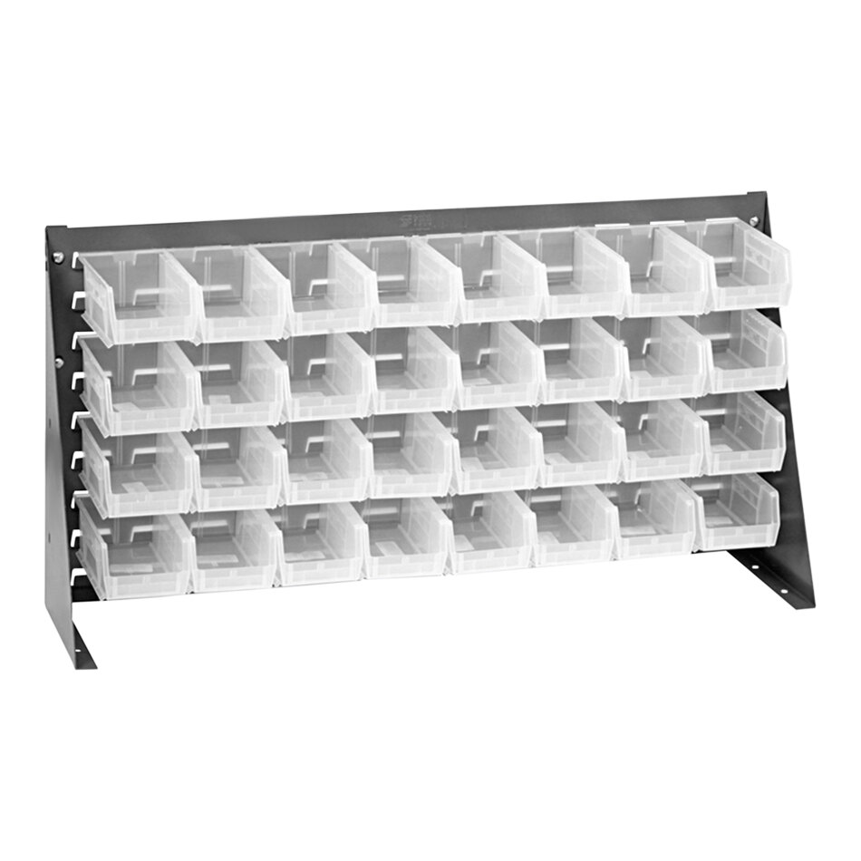 Quantum 36" x 19" Gray Steel Bench Rack with (32) 7 3/8" x 4 1/8" x 3 ...