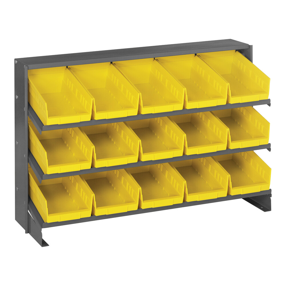 Quantum Economy 12 1/2" x 36" x 23" 3-Shelf Bench-Style Pick Rack with ...