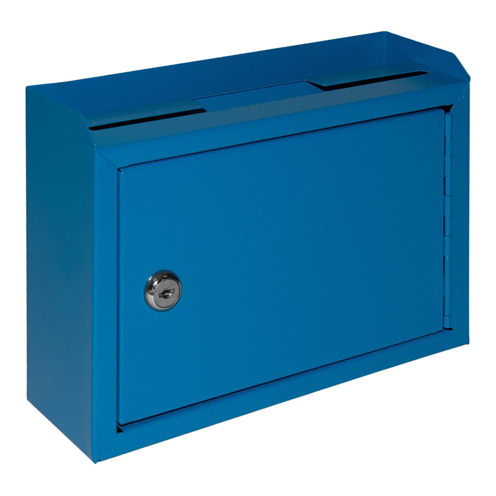 ADIRoffice 9 13/16" x 3 3/8" x 7 1/2" Blue Steel Wall Mounted Multi ...