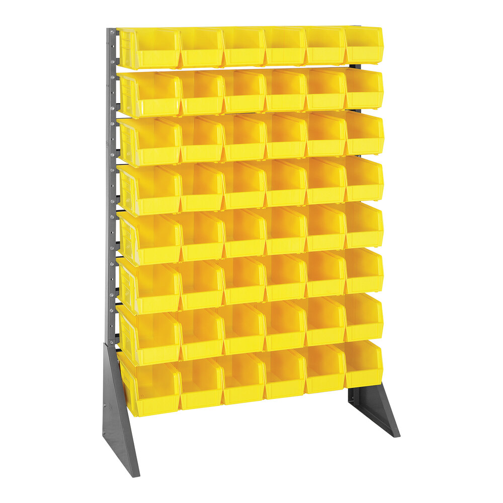 Quantum 36" x 15" x 53" Gray Steel Rail Rack with (48) 10 7/8" x 5 1/2 ...