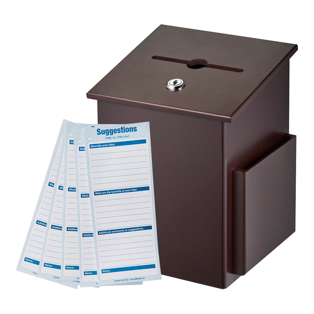 ADIRoffice 7 1/4" x 7 1/2" x 10" Mahogany Wood Wall Mounted Suggestion ...