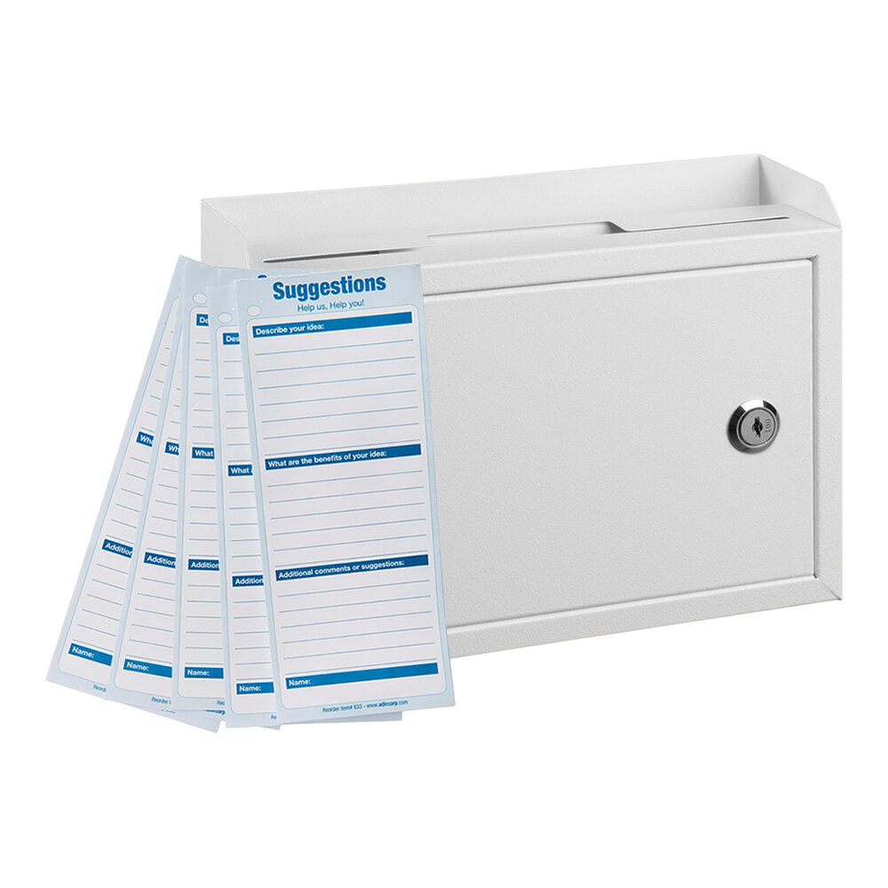 ADIRoffice 9 13/16" x 3 3/8" x 7 1/2" White Steel Wall Mounted Multi ...