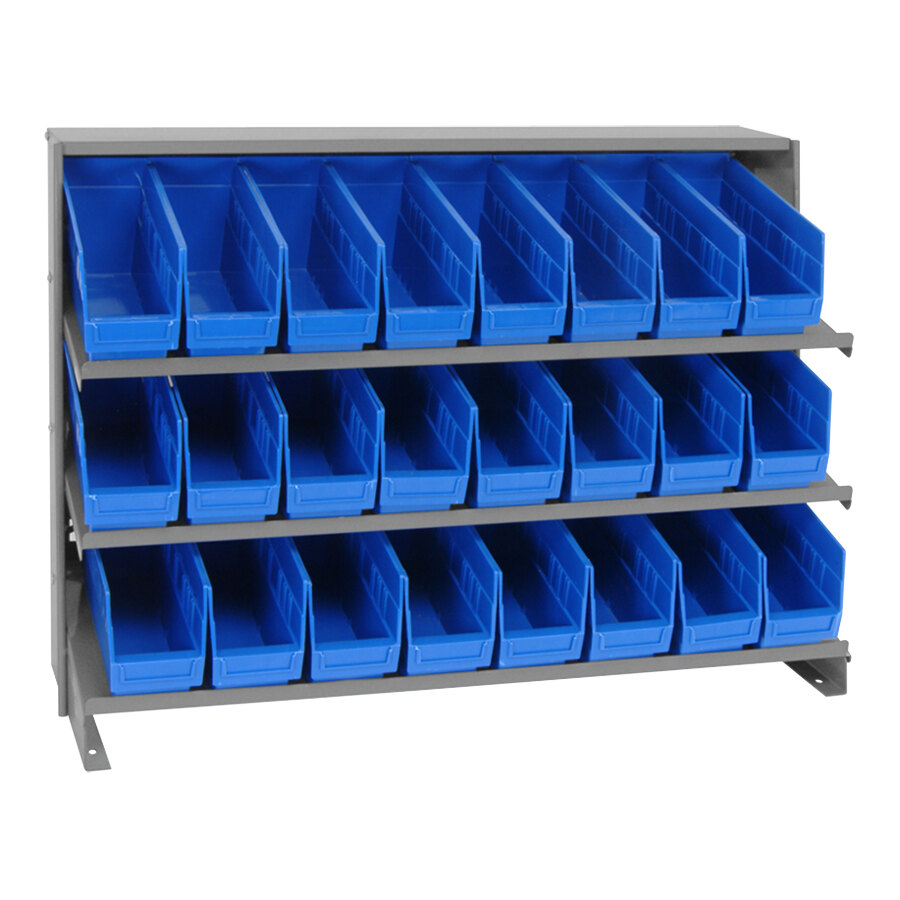 Quantum Economy 12 1/2" x 36" x 26 1/2" 3-Shelf Bench-Style Pick Rack ...