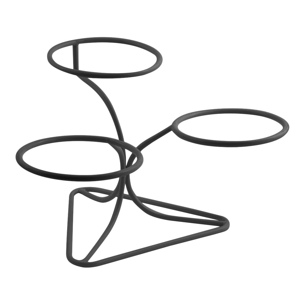 Bon Chef 11 1/2" x 8" x 19 1/4" 3-Ring Black Sandstone Finish Aluminum ...