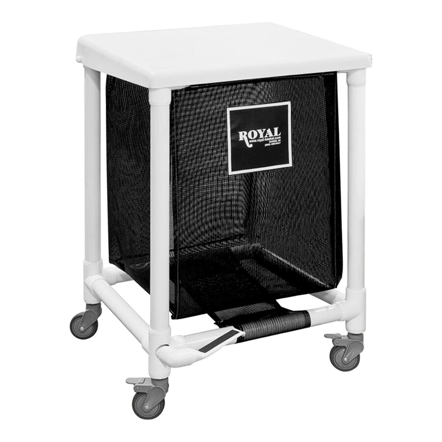 Royal Basket Trucks 35 Gallon Black Single Compartment PVC Hamper with ...