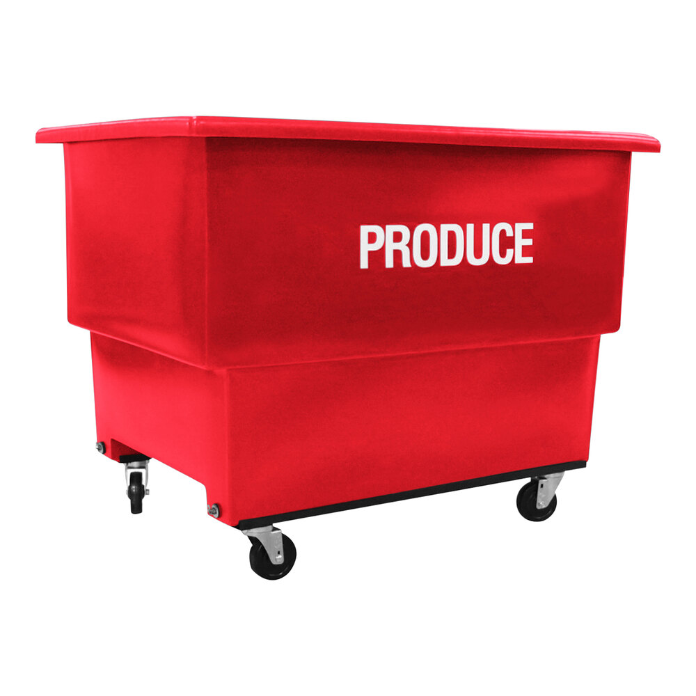 Royal Basket Trucks 26 Cu. Ft. Red Produce Cart with 2 Rigid / 2 Swivel ...