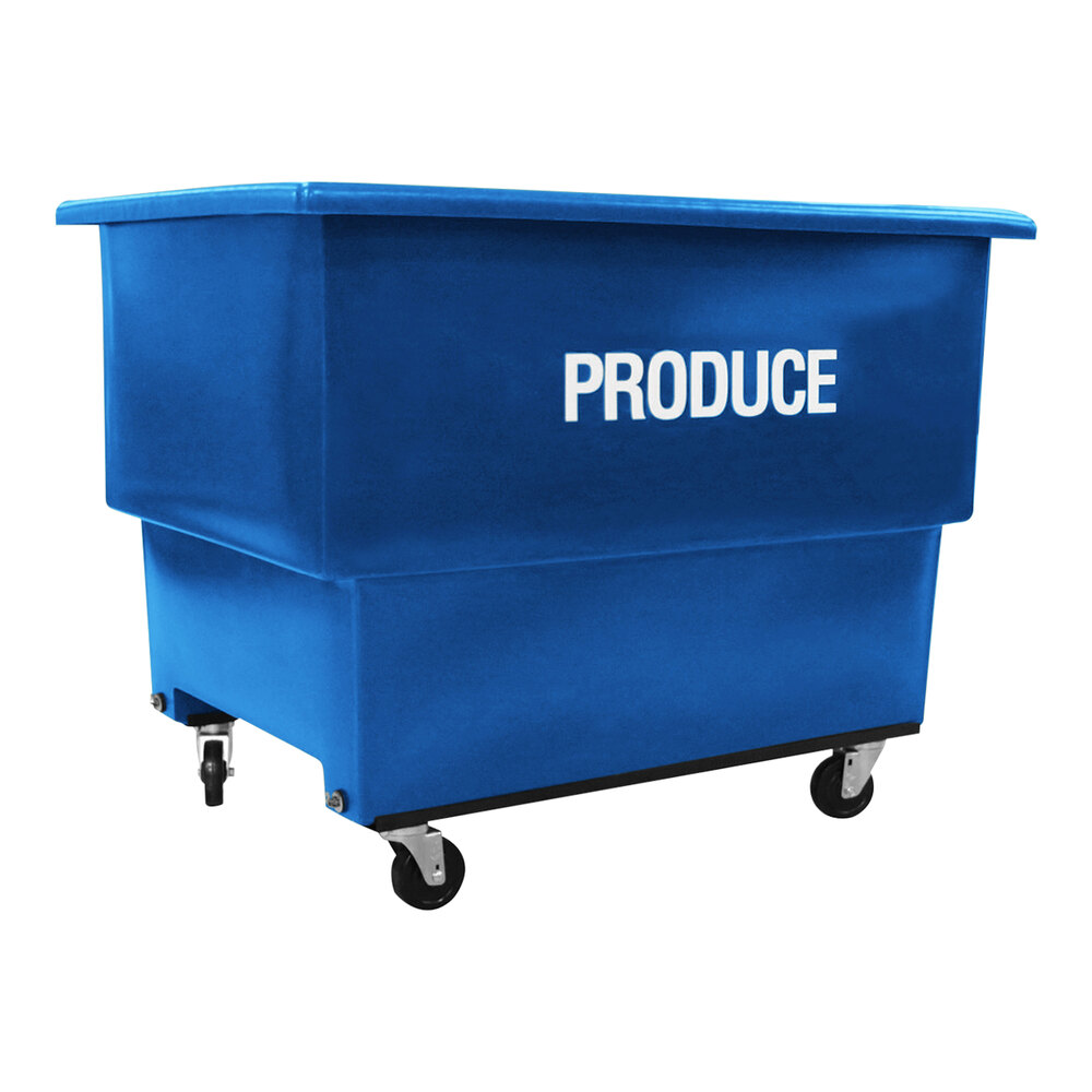 Royal Basket Trucks 26 Cu. Ft. Blue Produce Cart with 4 Swivel Casters ...