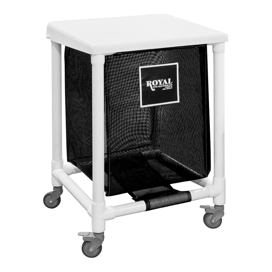 Royal Basket Trucks 35 Gallon Black Single Compartment PVC Hamper R35 ...