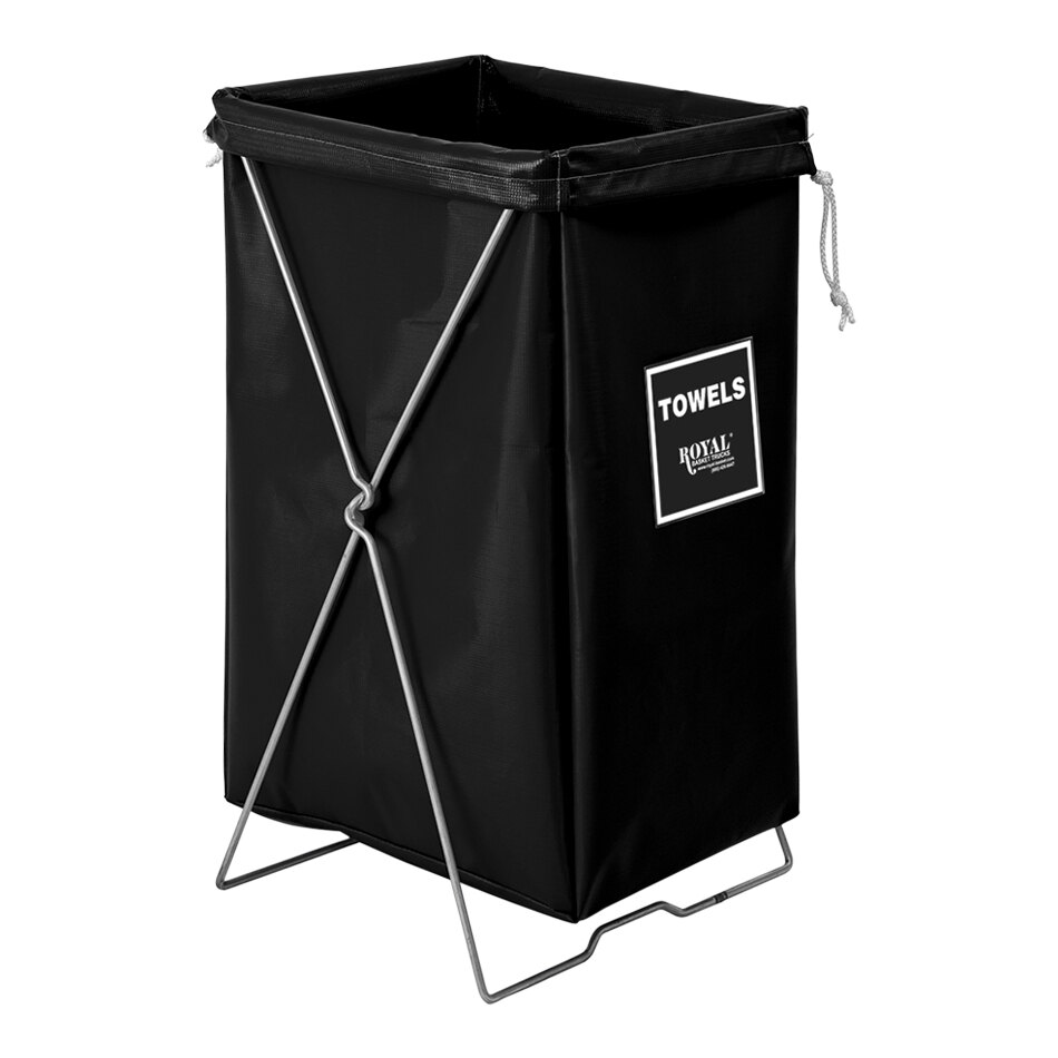 Royal Basket Trucks 30 Gallon Black Vinyl Towel Label Hamper Kit R00 ...