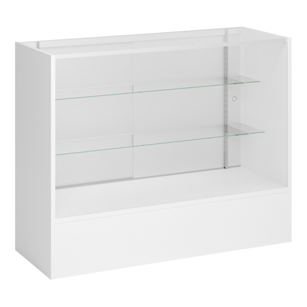 48" x 18" x 38" White Full Vision Display Showcase