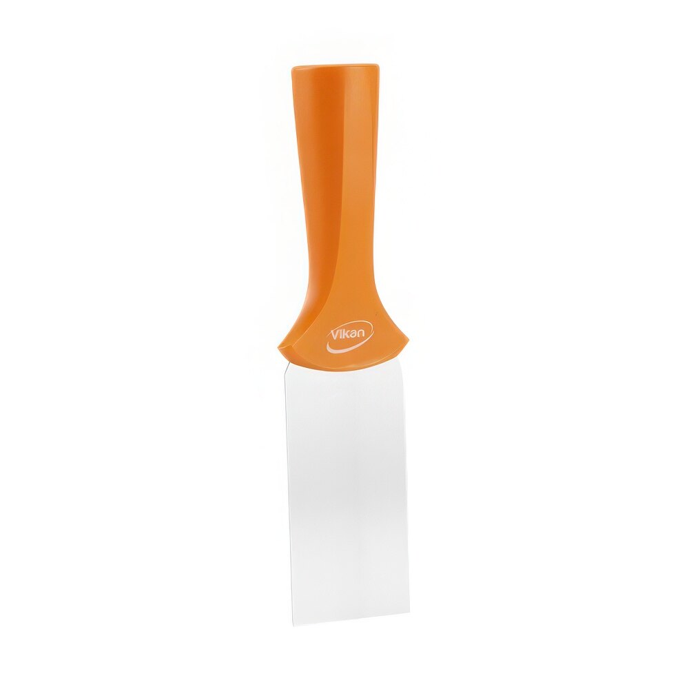Vikan 2" Stainless Steel Handle-Mounted Scraper with Orange Handle 40107