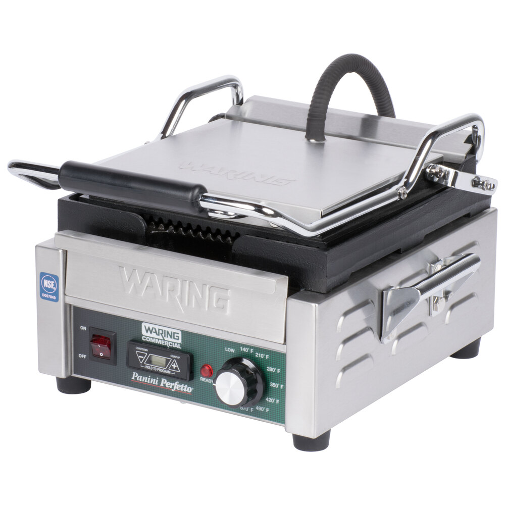 Waring WPG150TB Panini Perfetto Grooved Top & Bottom Panini Sandwich ...