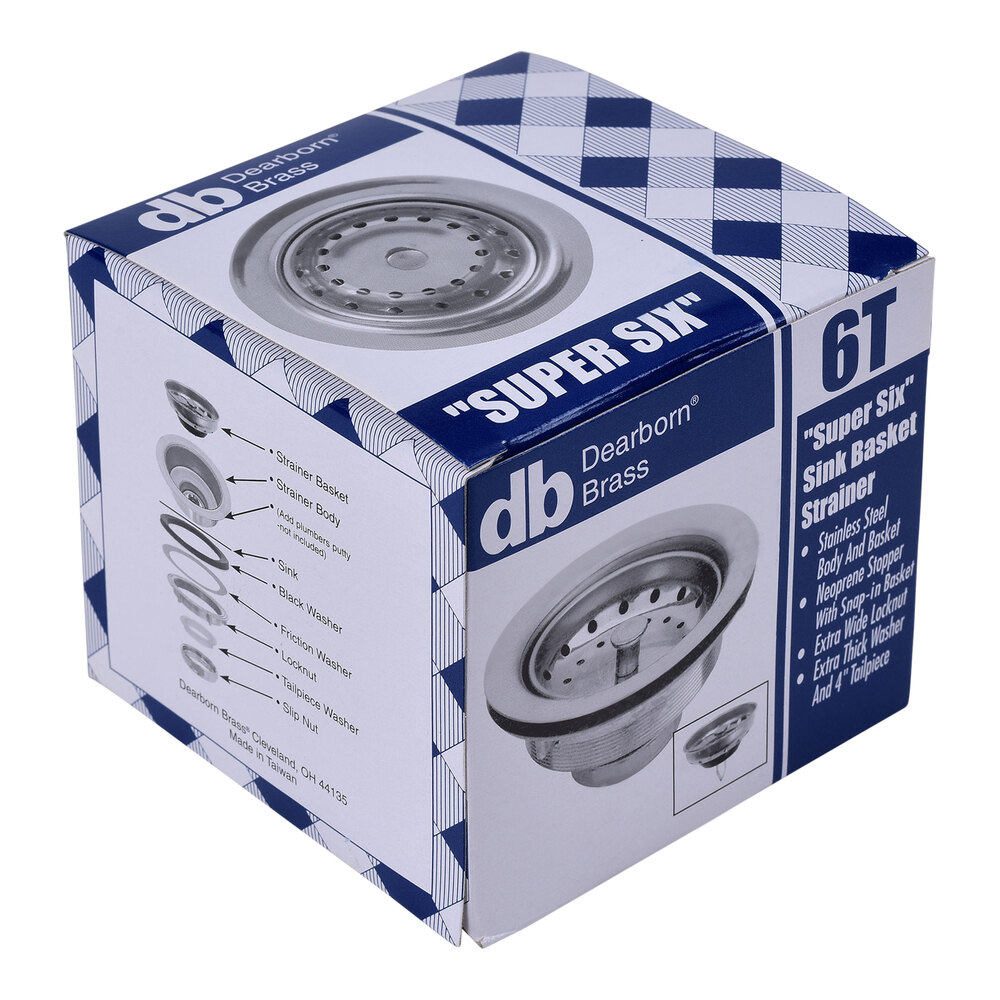 Dearborn by Oatey 6T Super 6 Stainless Steel Sink Basket Strainer with ...