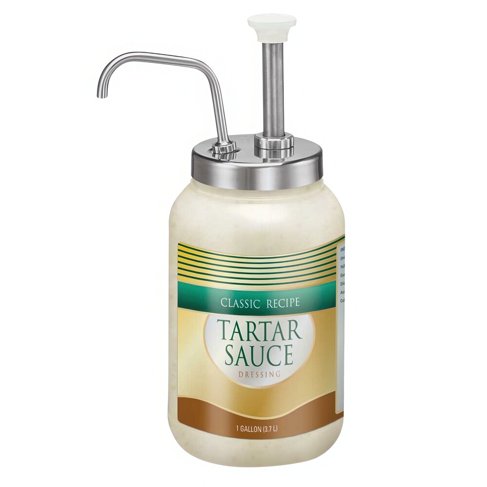 Server Stainless Steel Condiment Pump for 1 Gallon Jars with 89 mm Opening