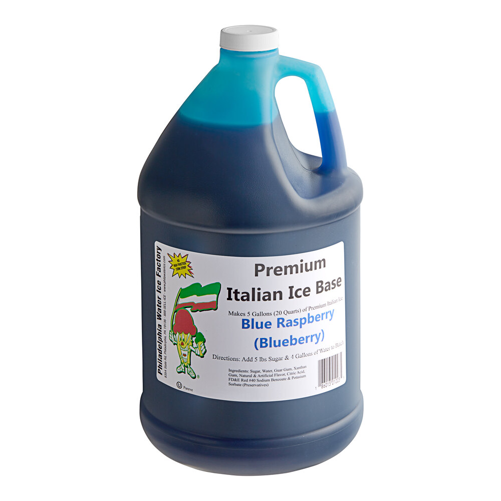 Philadelphia Water Ice Blue Raspberry Italian Ice Base 1 Gallon