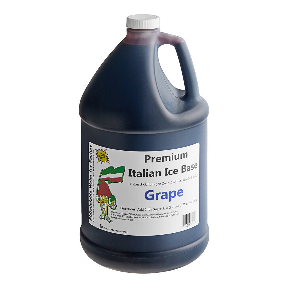 Philadelphia Water Ice Grape Italian Ice Base 1 Gallon - 4/Case