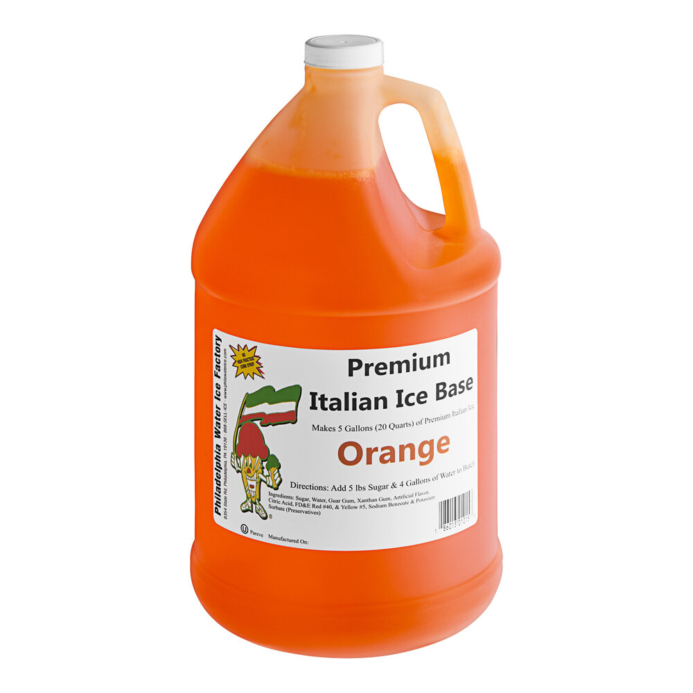 Philadelphia Water Ice Orange Italian Ice Base 1 Gallon