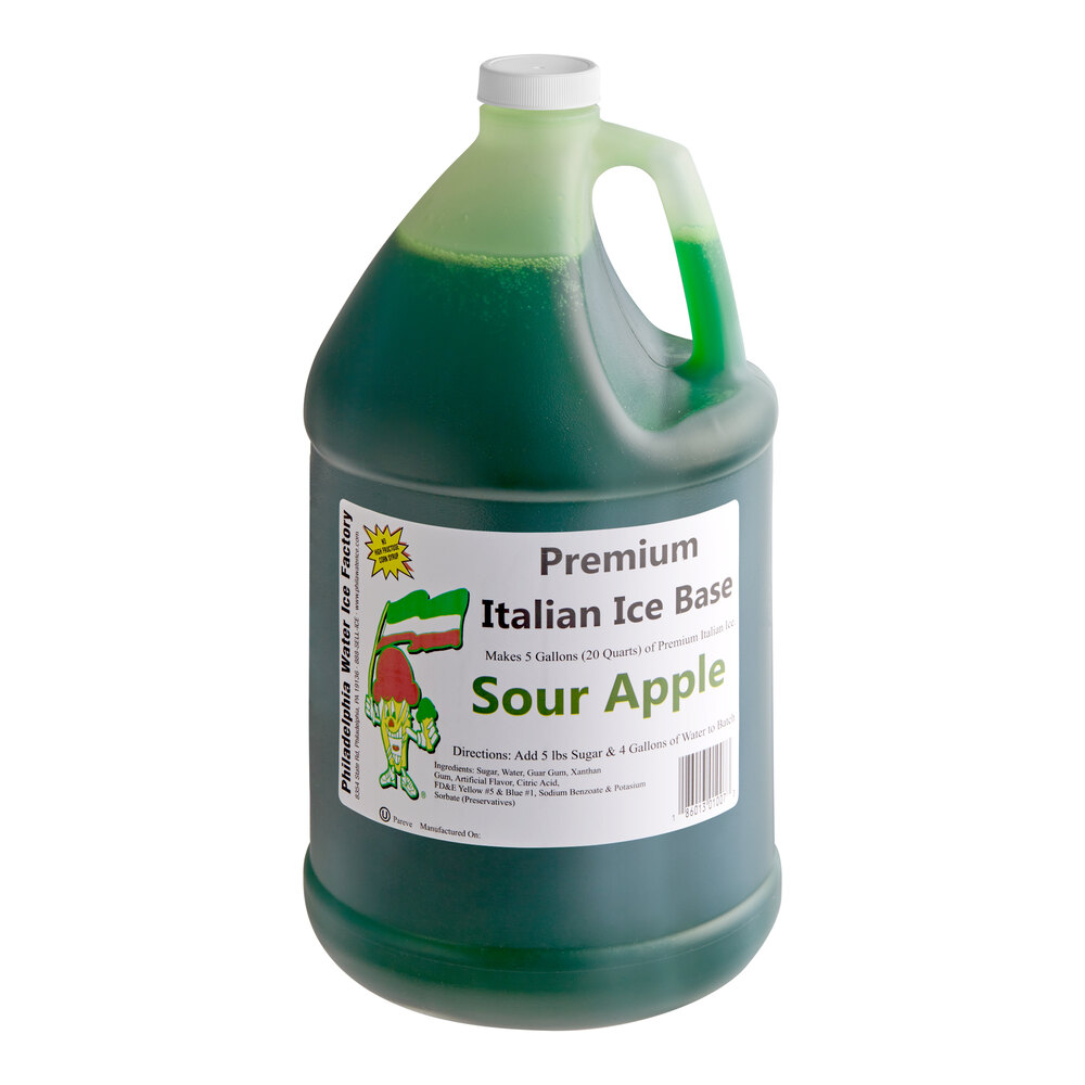 Philadelphia Water Ice Sour Apple Italian Ice Base 1 Gallon