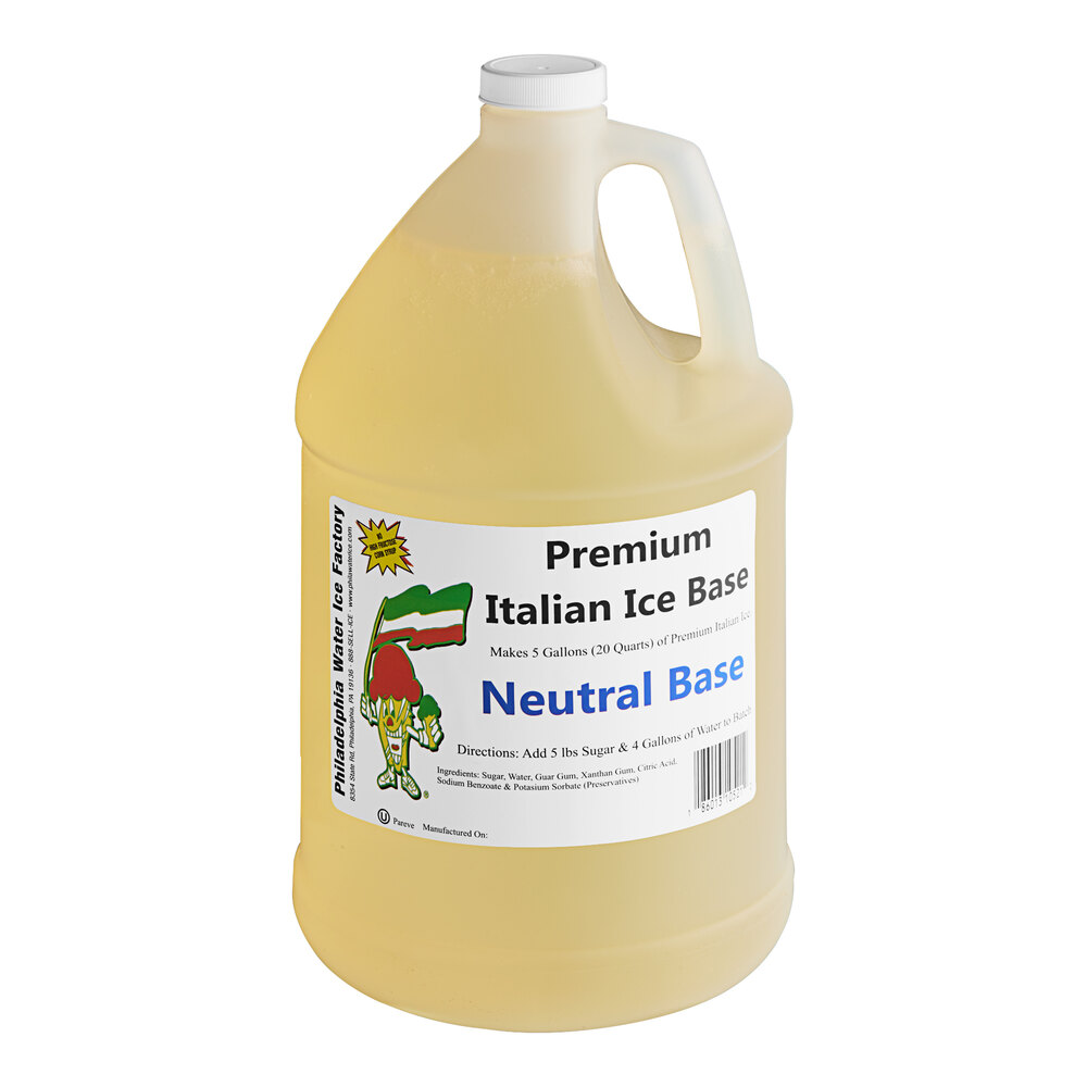 Philadelphia Water Ice Neutral Italian Ice Base 1 Gallon - 4/Case