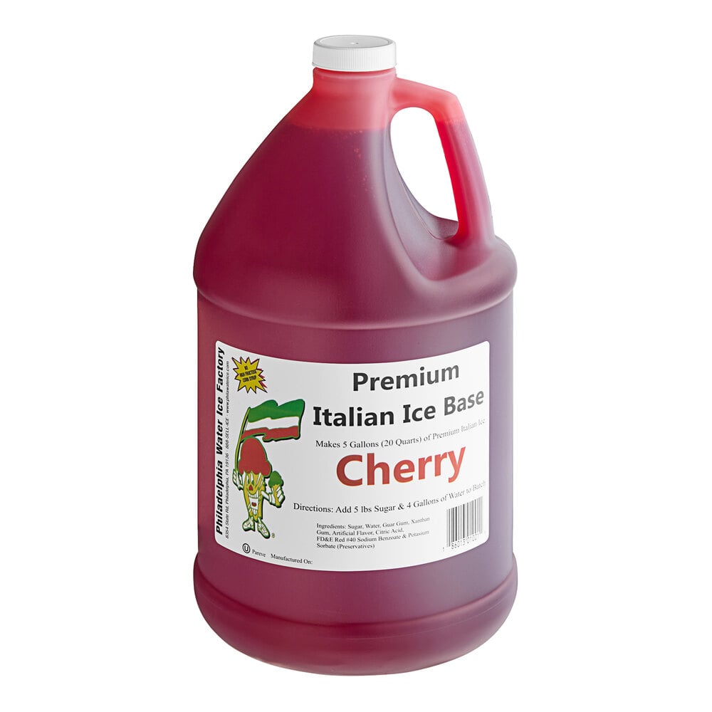 Philadelphia Water Ice Cherry Italian Ice Base 1 Gallon - 4/Case