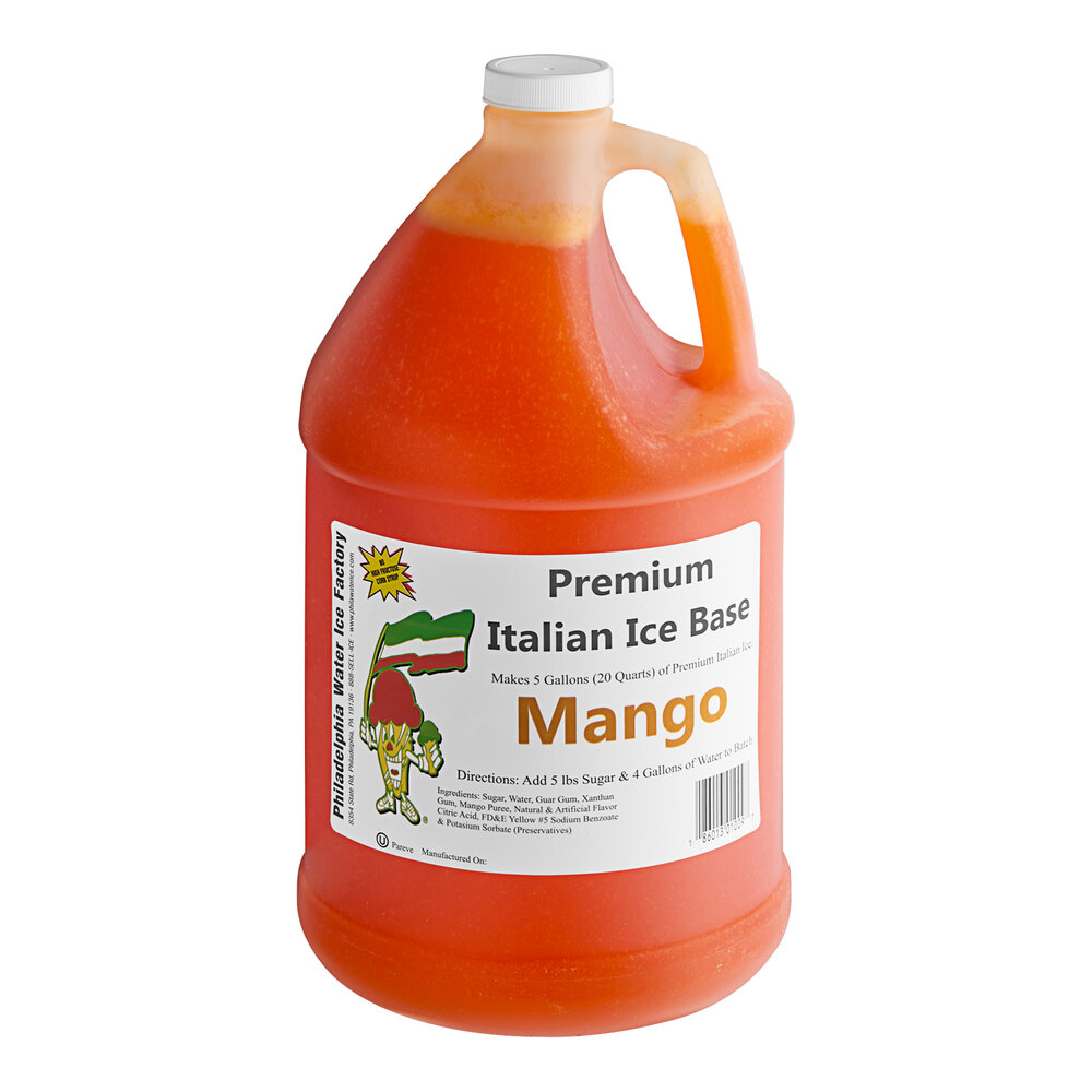 Philadelphia Water Ice Mango Italian Ice Base 1 Gallon - 4/Case