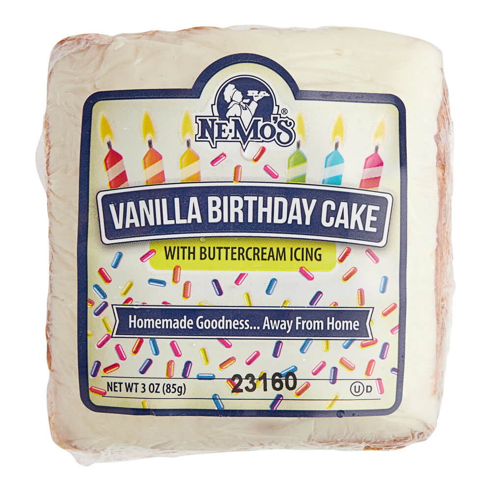 Ne-Mo's Bakery Frozen Individually Wrapped Vanilla Birthday Cake Square ...