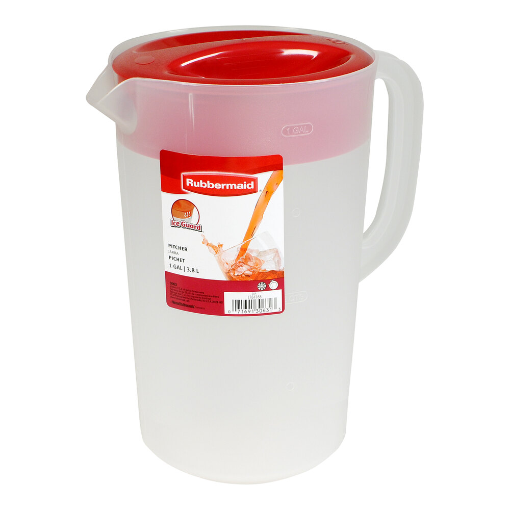 Rubbermaid 1 Gallon Plastic Pitcher with Multifunction Lid