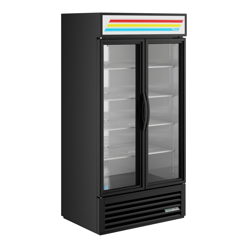 True GDM-35-HC~TSL01 39 1/2" Black Refrigerated Glass Door Merchandiser ...