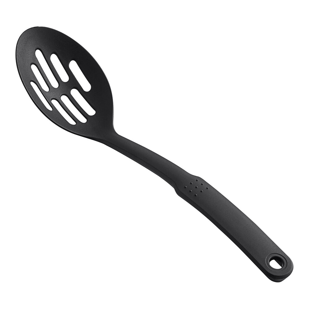 Choice 12" Black Slotted Heat-Resistant Nylon Spoon