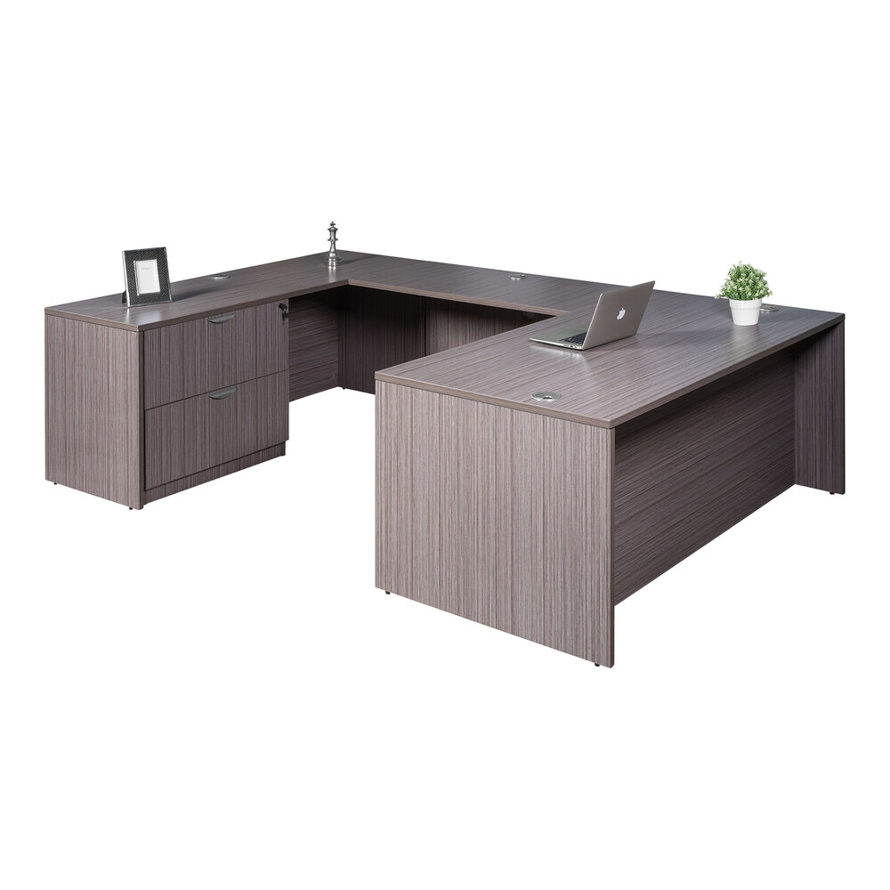 Boss Holland Series 66" Driftwood Laminate Desk Module with Bridge ...