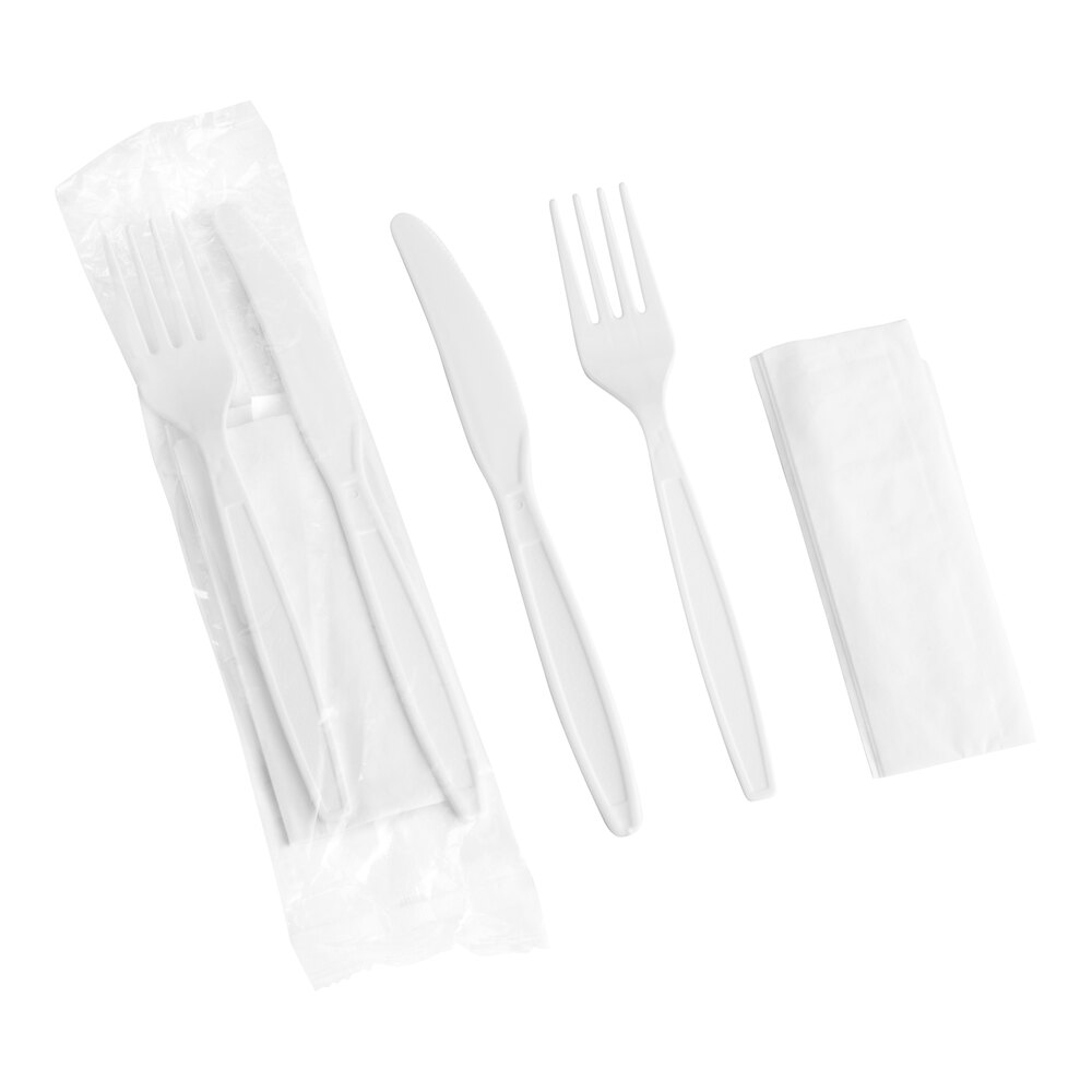 Choice White Heavy Weight Wrapped Polystyrene Plastic Fork and Knife ...