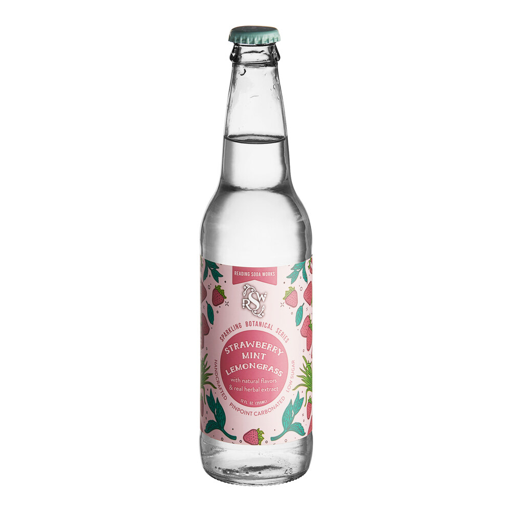 Reading Soda Works Strawberry Mint Lemongrass Sparkling Botanical Soda ...