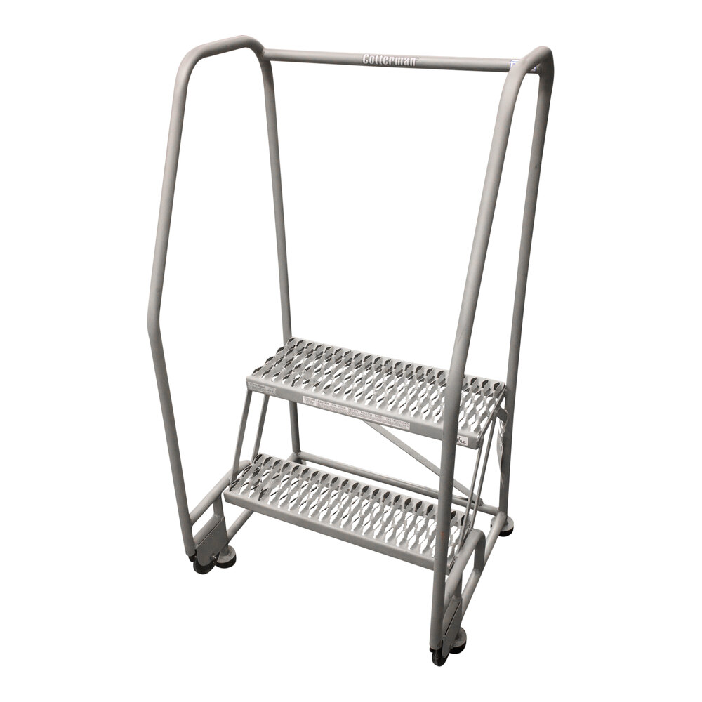 Cotterman TiltNRoll 24" x 10" x 20" 2-Step Gray Powder-Coated Steel ...