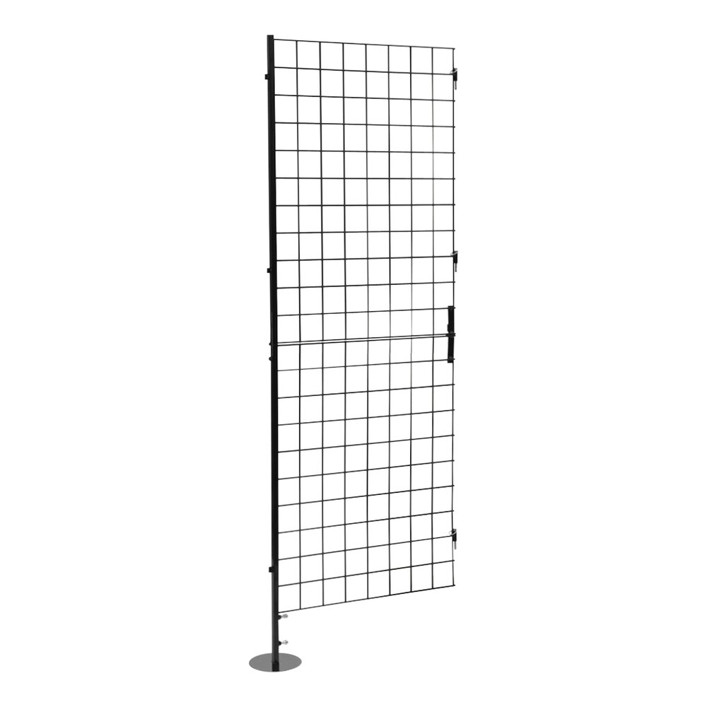 Grid & Go STAR 28" x 6" x 70" Black Steel Folding Display Add-On Panel