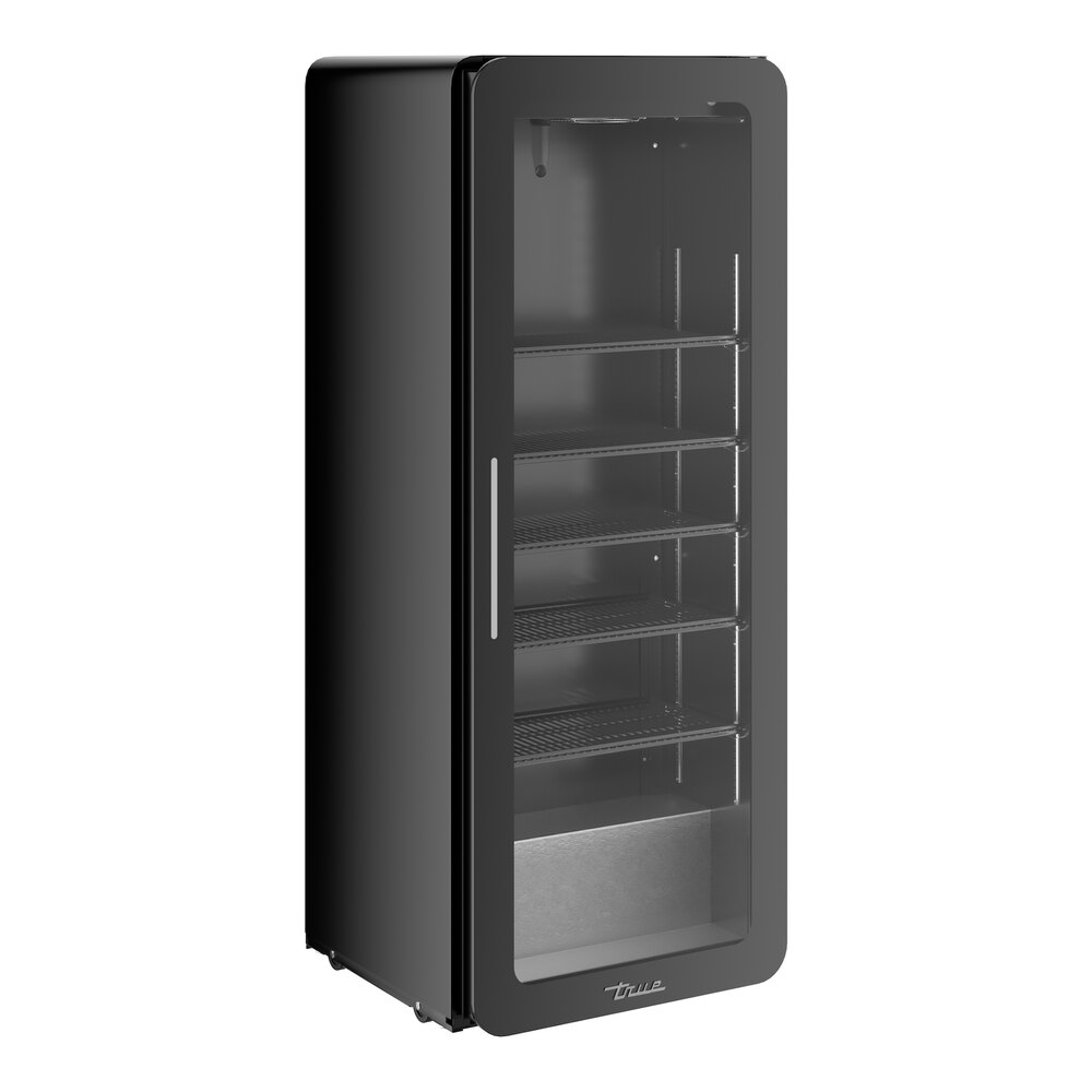 True CVM-13-HC~EGC01 24 7/8" Black Refrigerated Contemporary Glass Door ...