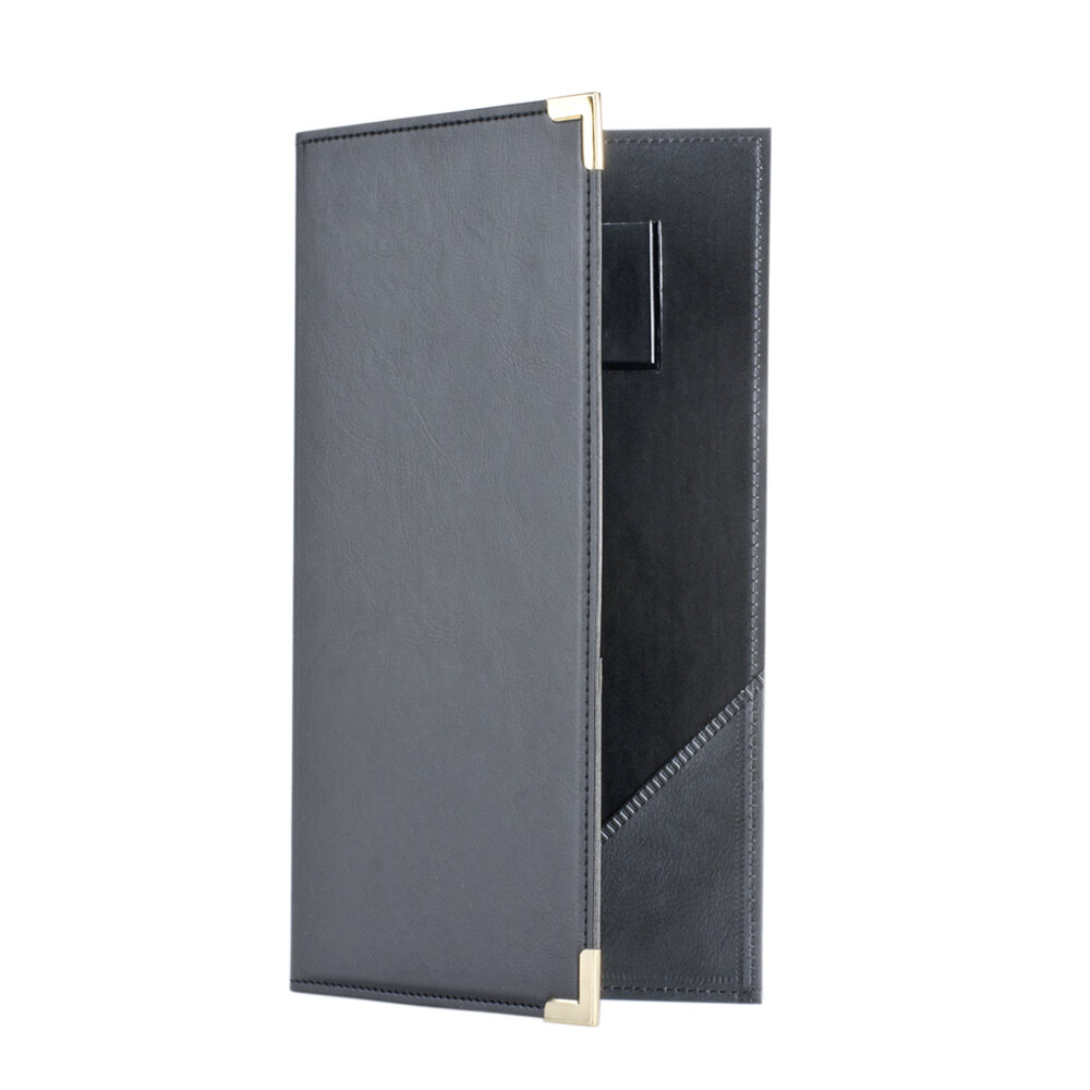 American Metalcraft MCCRBPBL Securit Black Check Presenter with Gold ...