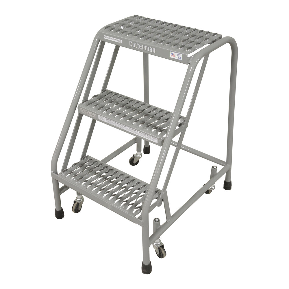 Cotterman Series 1000 16" x 10" x 30" 3-Step Gray Powder-Coated Steel ...