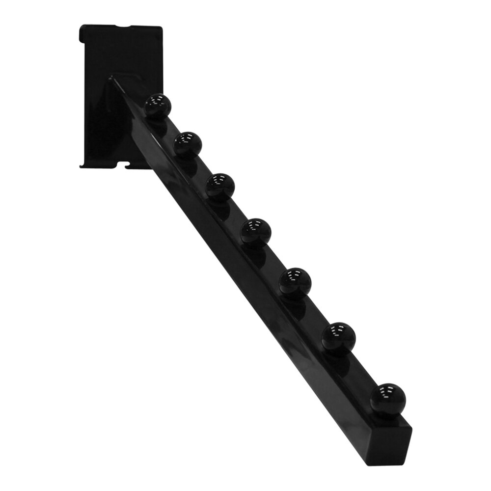 18" Black Metal Waterfall Hook with 7 Ball Hooks for Grid & Go Displays