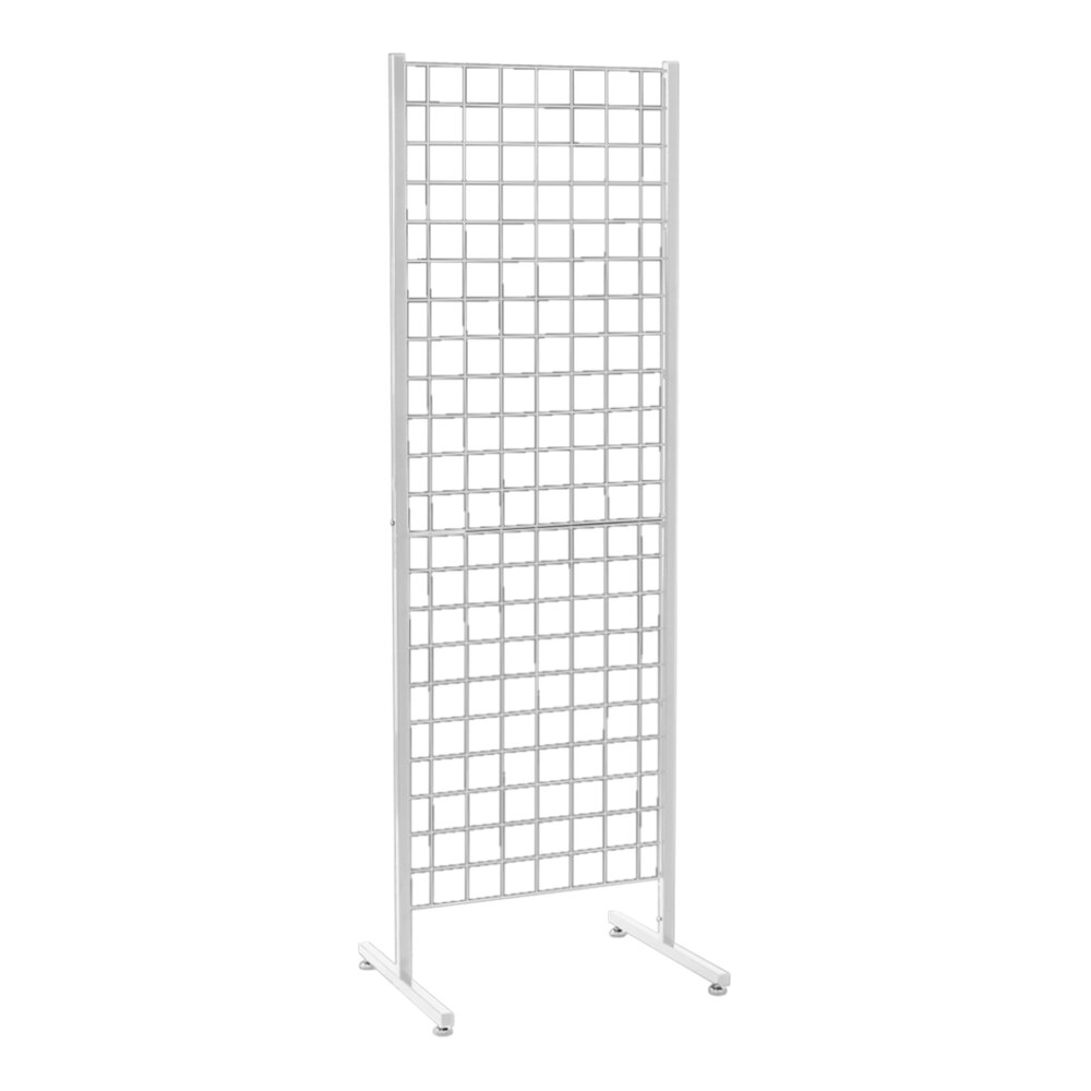 Grid & Go 25" x 20" x 73" White Steel Heavy-Duty Display Panel