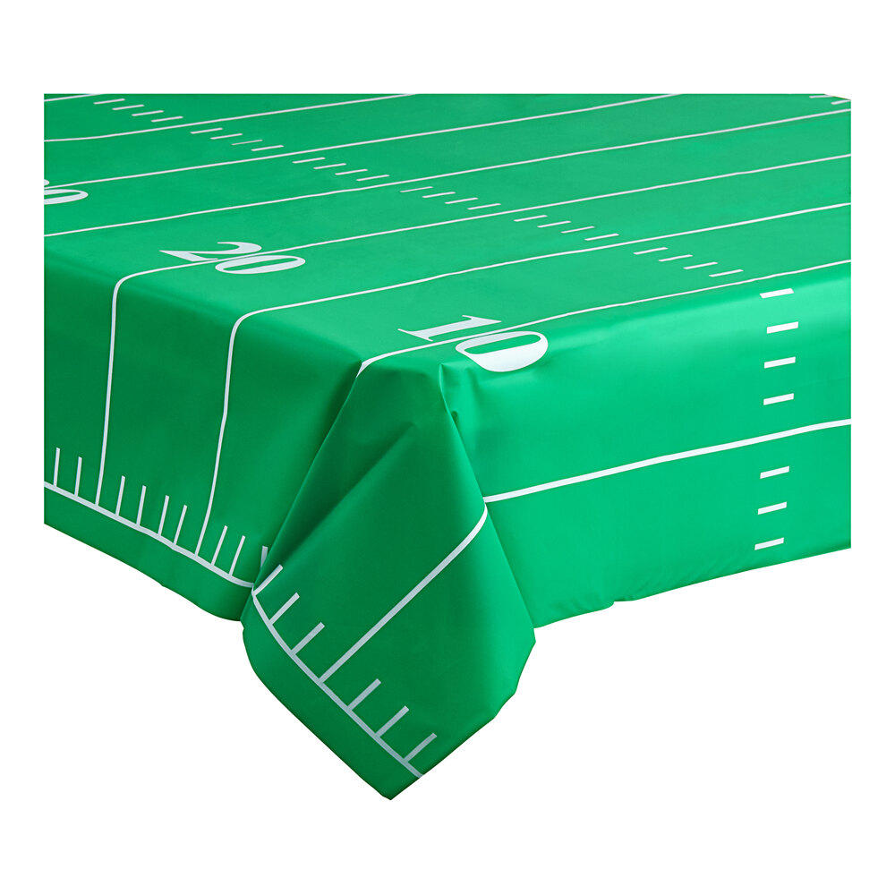 Table Mate 54" x 108" Football Field Plastic Table Cover - 24/Case
